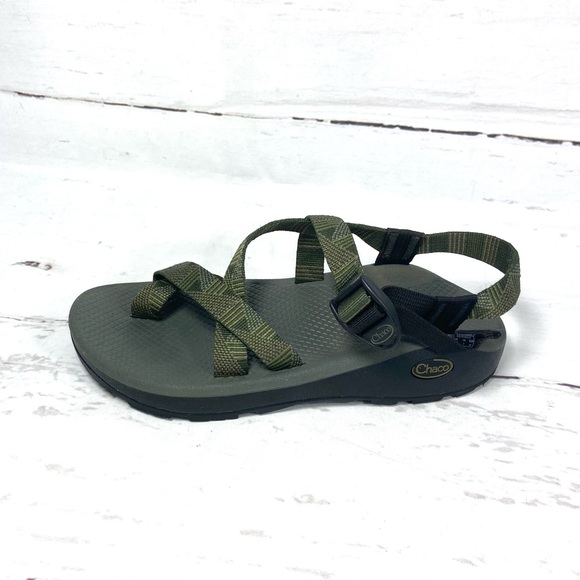 Chaco | Shoes | Chaco Shoes Mens 8 Green Slingback Sandals Fabric ...